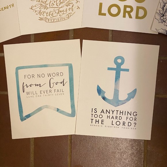 Art | 12 Inspirational Faith Christian Letter Art Prints Wall Decor Lot ...